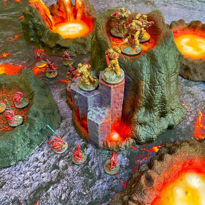 3D Printable Giant Lava Terrain Set by Custom Miniature Maker