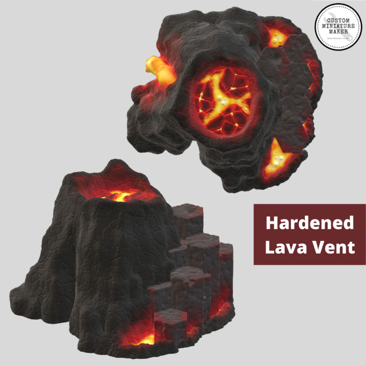 3D Printable Giant Lava Terrain Set by Custom Miniature Maker
