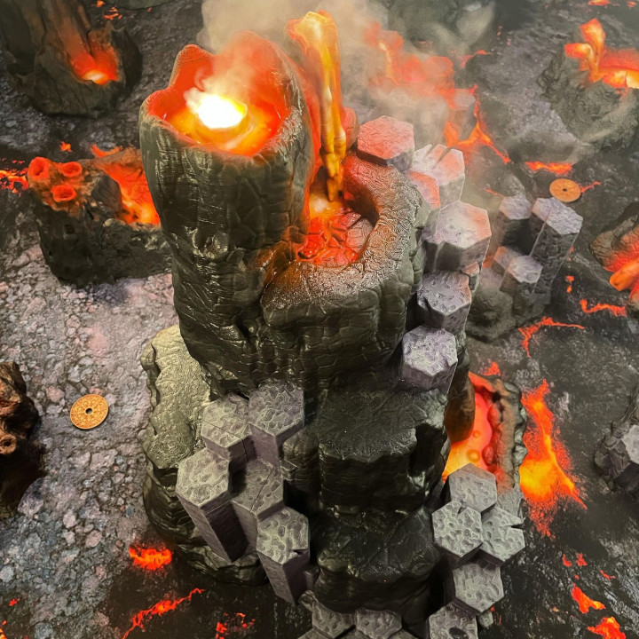 3D Printable Giant Lava Terrain Set by Custom Miniature Maker