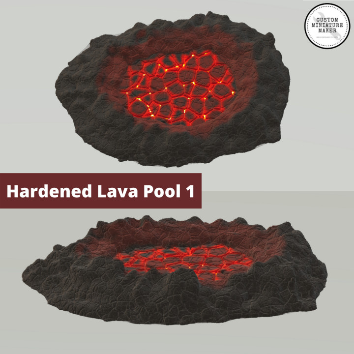 3D Printable Giant Lava Terrain Set by Custom Miniature Maker