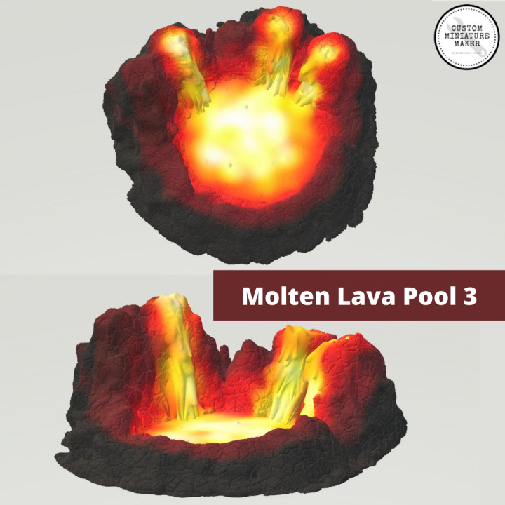 3D Printable Giant Lava Terrain Set by Custom Miniature Maker