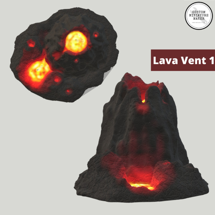 3D Printable Giant Lava Terrain Set by Custom Miniature Maker