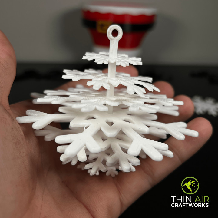 3D Printable Christmas Snowflake Ornament by Thin Air 3D