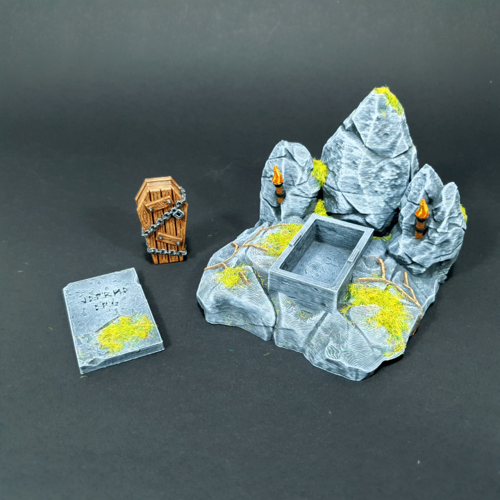 3D Printable Fantasy Rock Grave - TABLETOP TERRAIN DND RPG SCATTER by ...