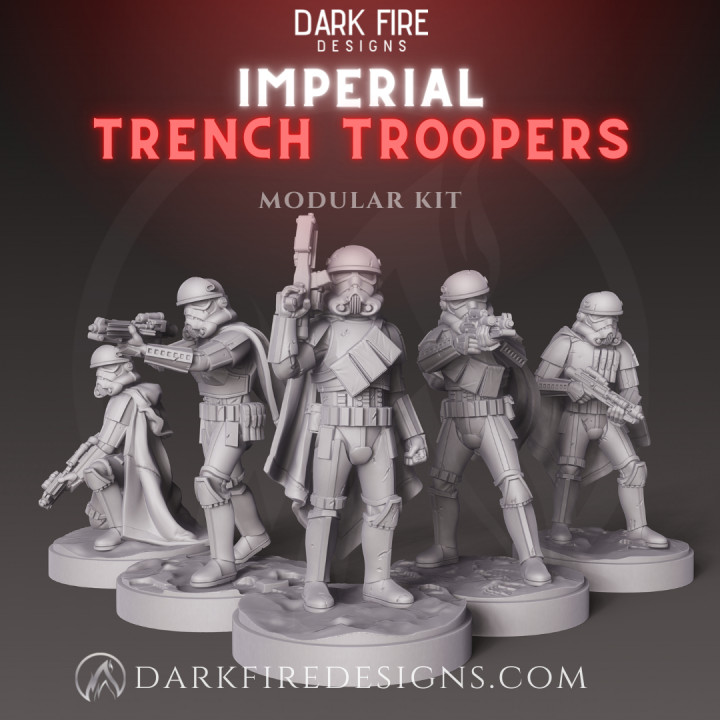 3D Printable Imperial Trench Trooper Squad by Dark Fire Designs