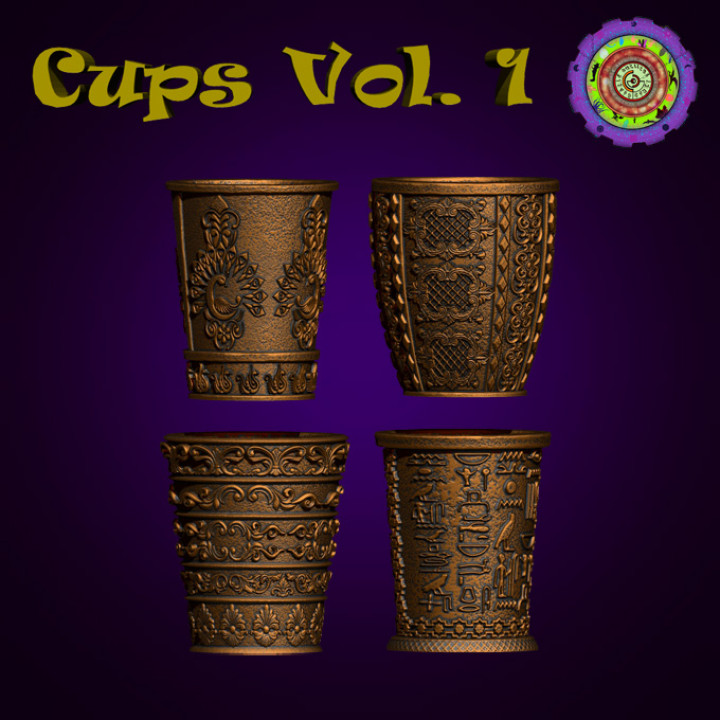 3D Printable Cups Vol. 1 by C2Dwellers