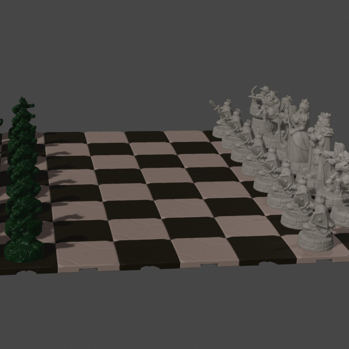 3D Printable Fantasy army chess set _ human vs orc by NEMO_MK2