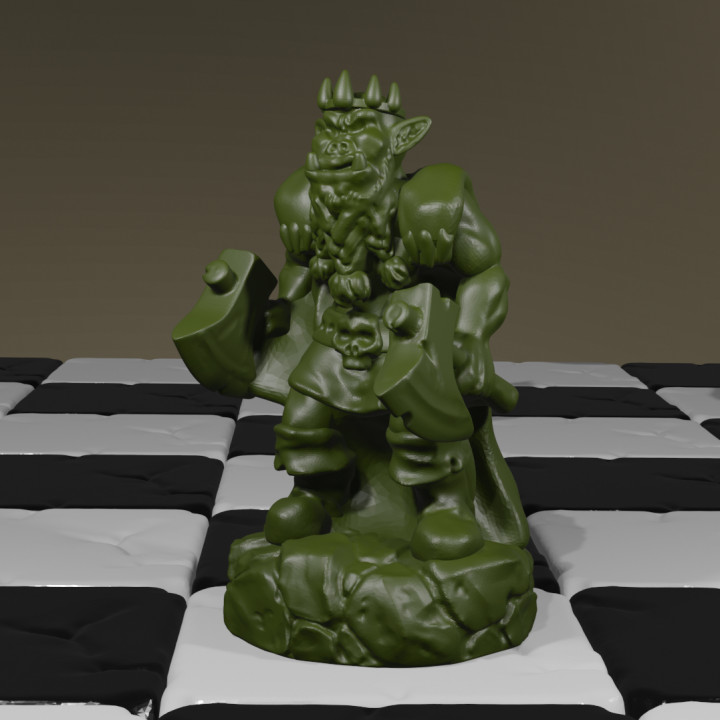 3D Printable Fantasy army chess set _ human vs orc by NEMO_MK2