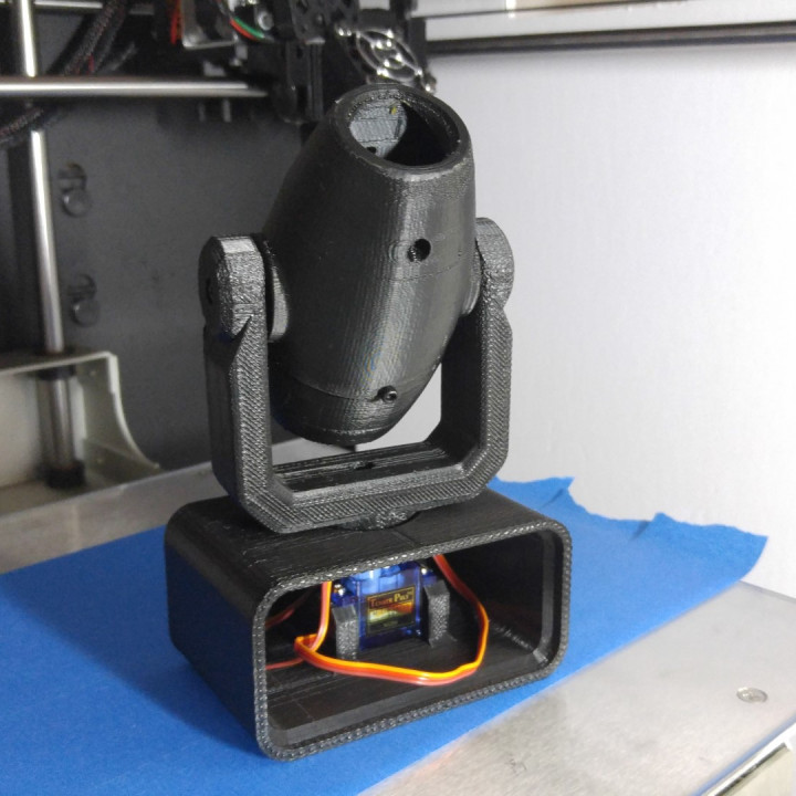 3D Printable Moving Head Light with Servo by Joe
