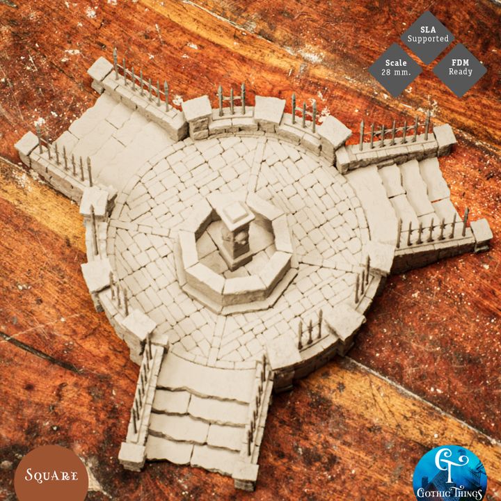 3D Printable Circular Square by Gothic Things