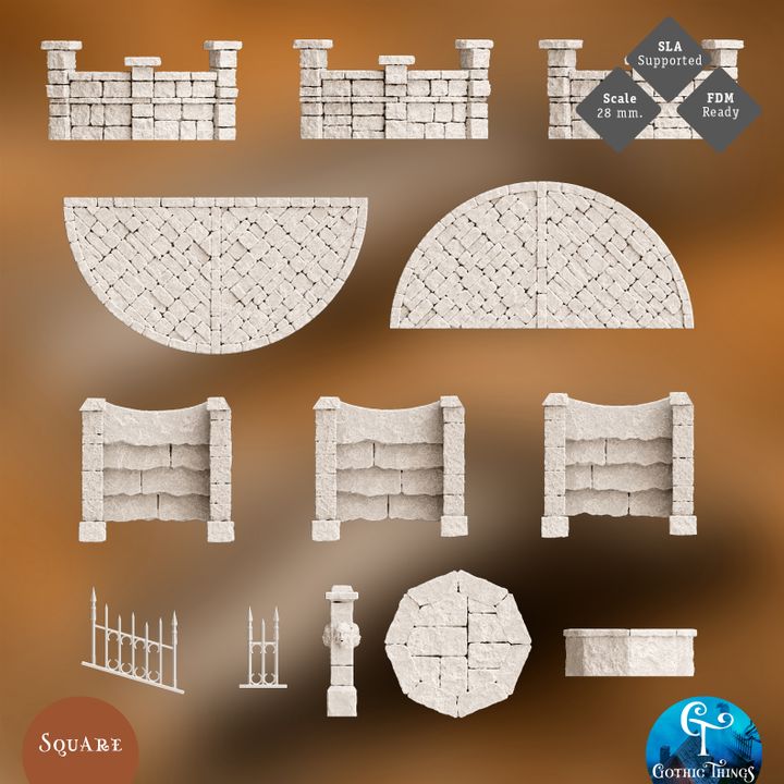 3D Printable Circular Square by Gothic Things