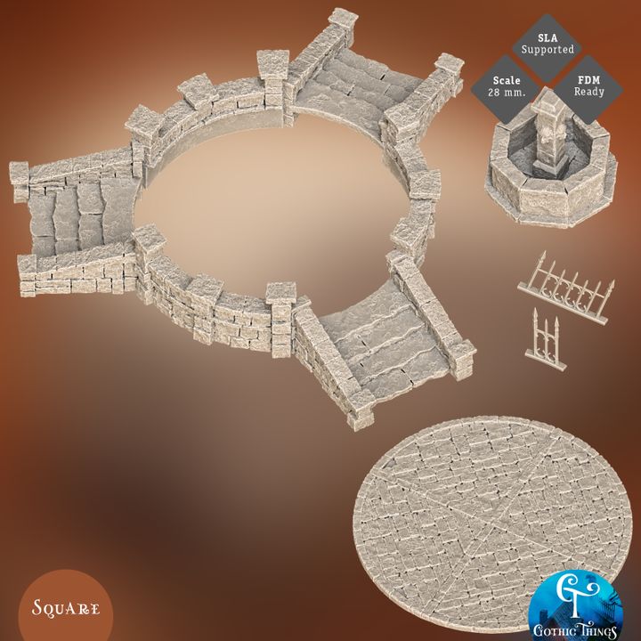 3D Printable Circular Square by Gothic Things