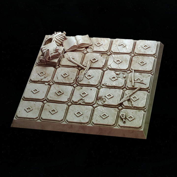 3D Printable Miniature Bases - Tomb or Crypt - Square by Demon Door Minis