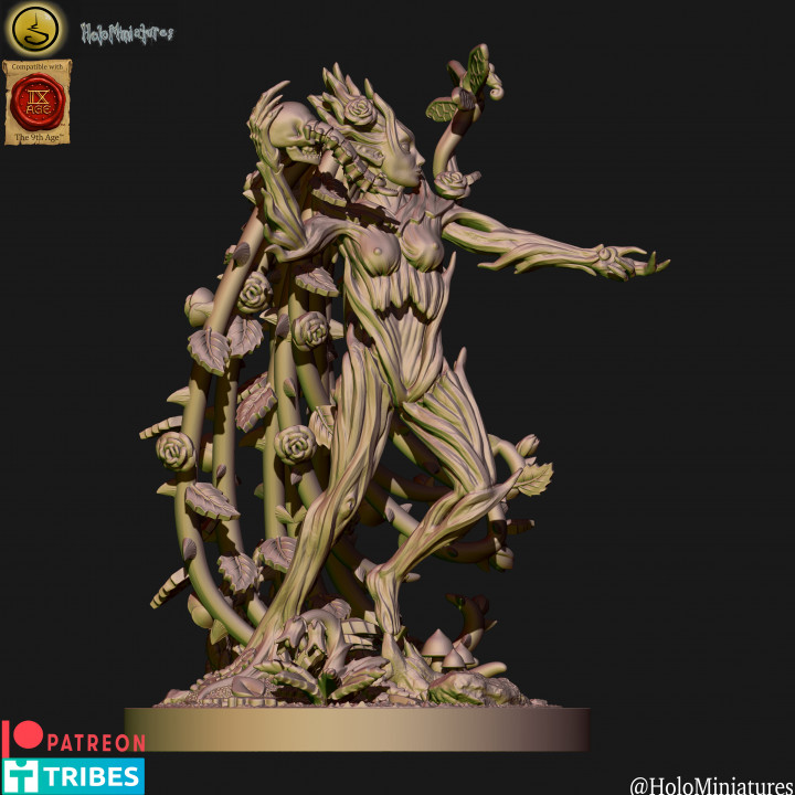 3D Printable Wood elf dryad hero (elves) by HoloMiniatures