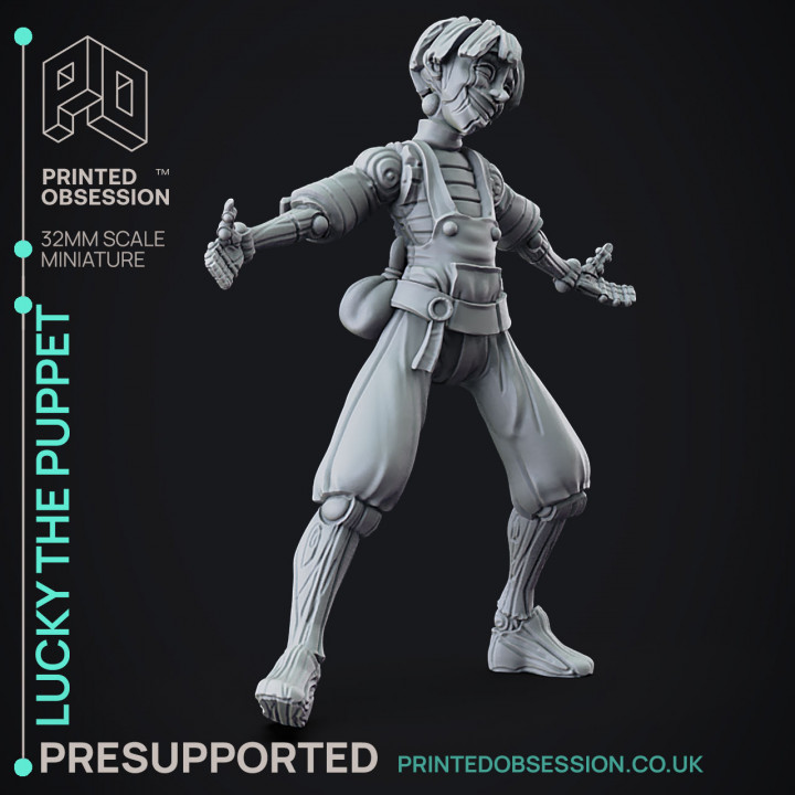 3D Printable Lucky - Awakend Puppet - 2 Forms - PRESUPPROTED - 32mm ...