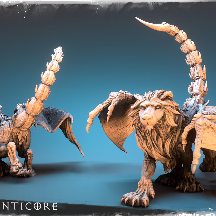 3D Printable Sorceress and Manticore Cubs by ketaminies
