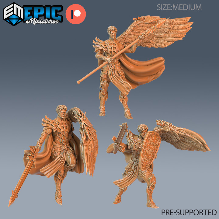 3D Printable Half Angel Paladin Set / Heavenly Warrior / Angelic ...