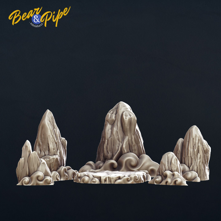 3D Printable Cloud Mountain - Base Terrain by Bear & Pipe