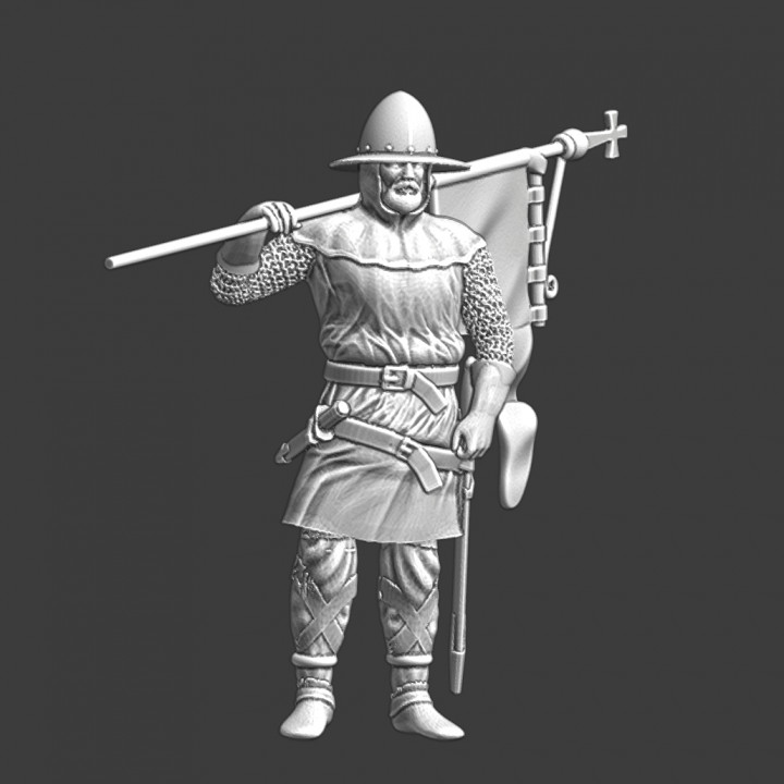 3D Printable Medieval soldier with banner on shoulder by Northern ...