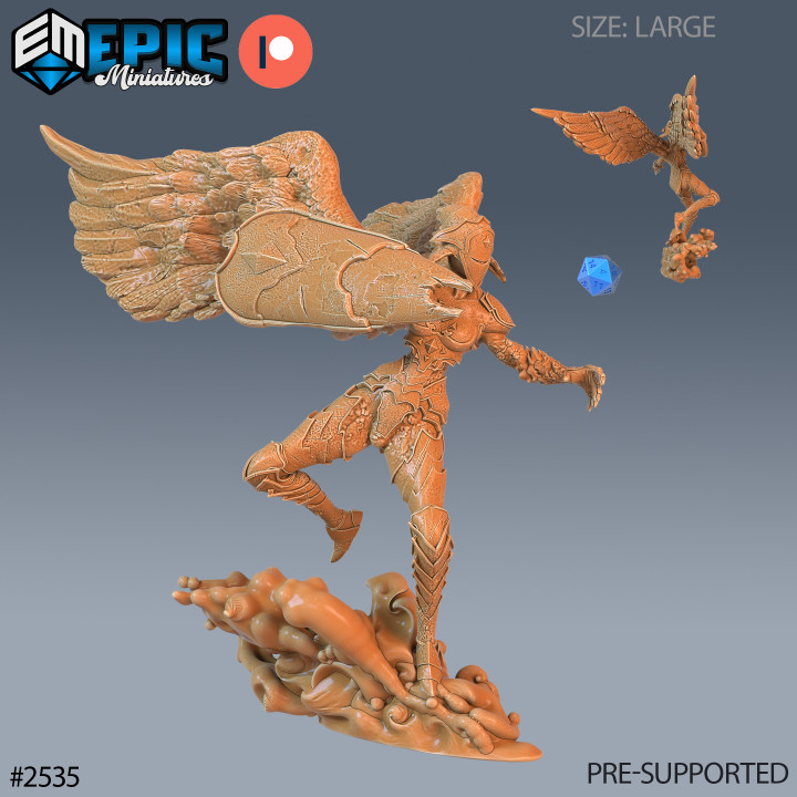 3D Printable Animated Angel Statue Set / Heavenly Guard / Angelic ...