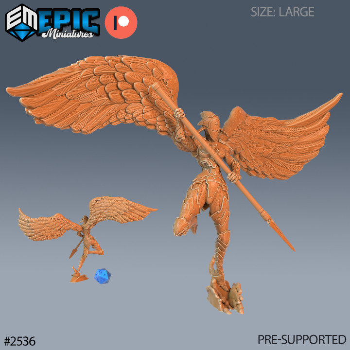3D Printable Animated Angel Statue Set / Heavenly Guard / Angelic ...