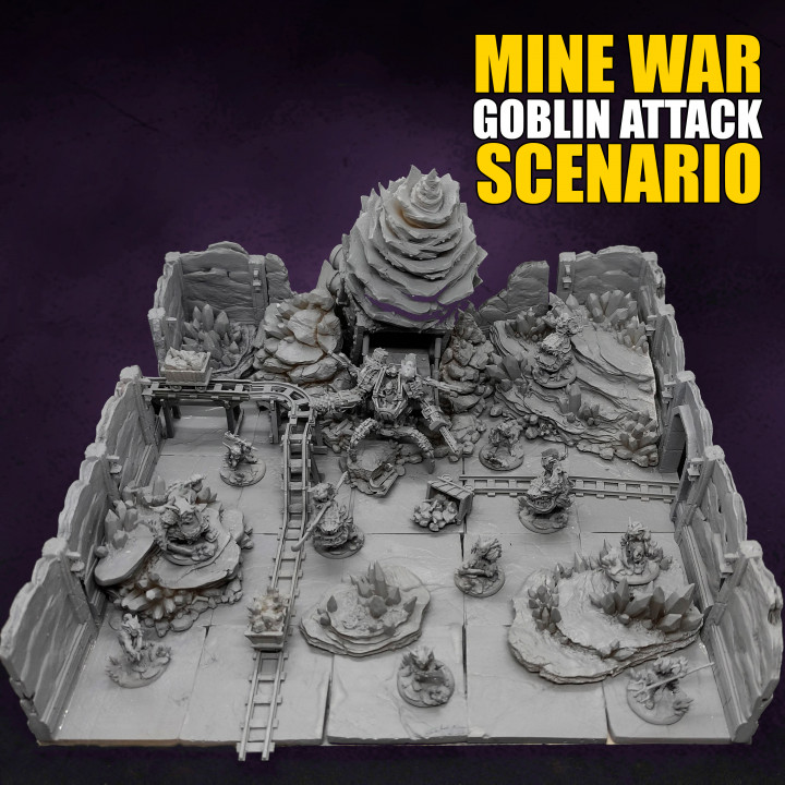 3D Printable SCENARIO - MINE WAR - PART 1 - GOBLIN ATTACK by Necropunks ...