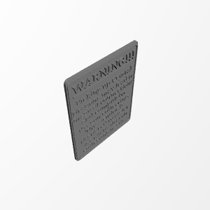 3D Printable Crystal Dragon Warning Sign by Nicholas Flint